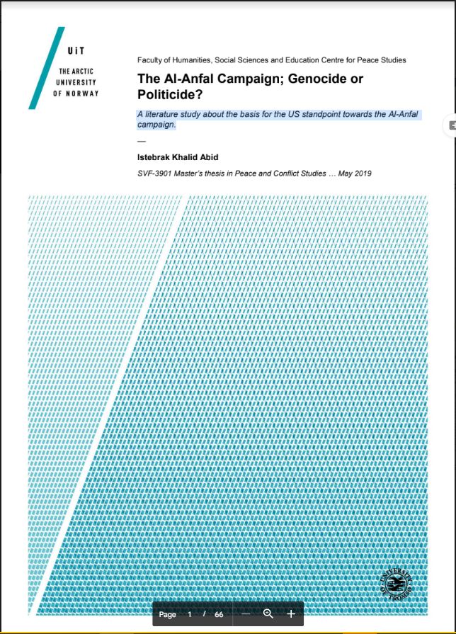 The Al-Anfal Campaign; Genocide or Politicide? – جینۆسایدی هەڵەبجە